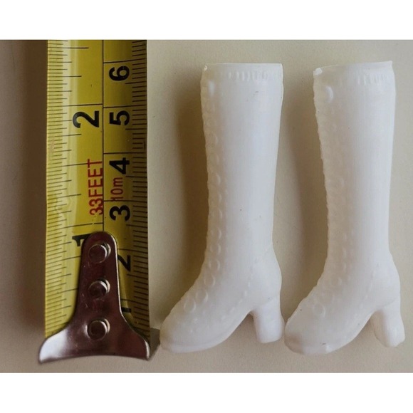 Mattel | Toys | Vintage 7s Barbie Mod White Lace Up Gogo Boots Boothard ...